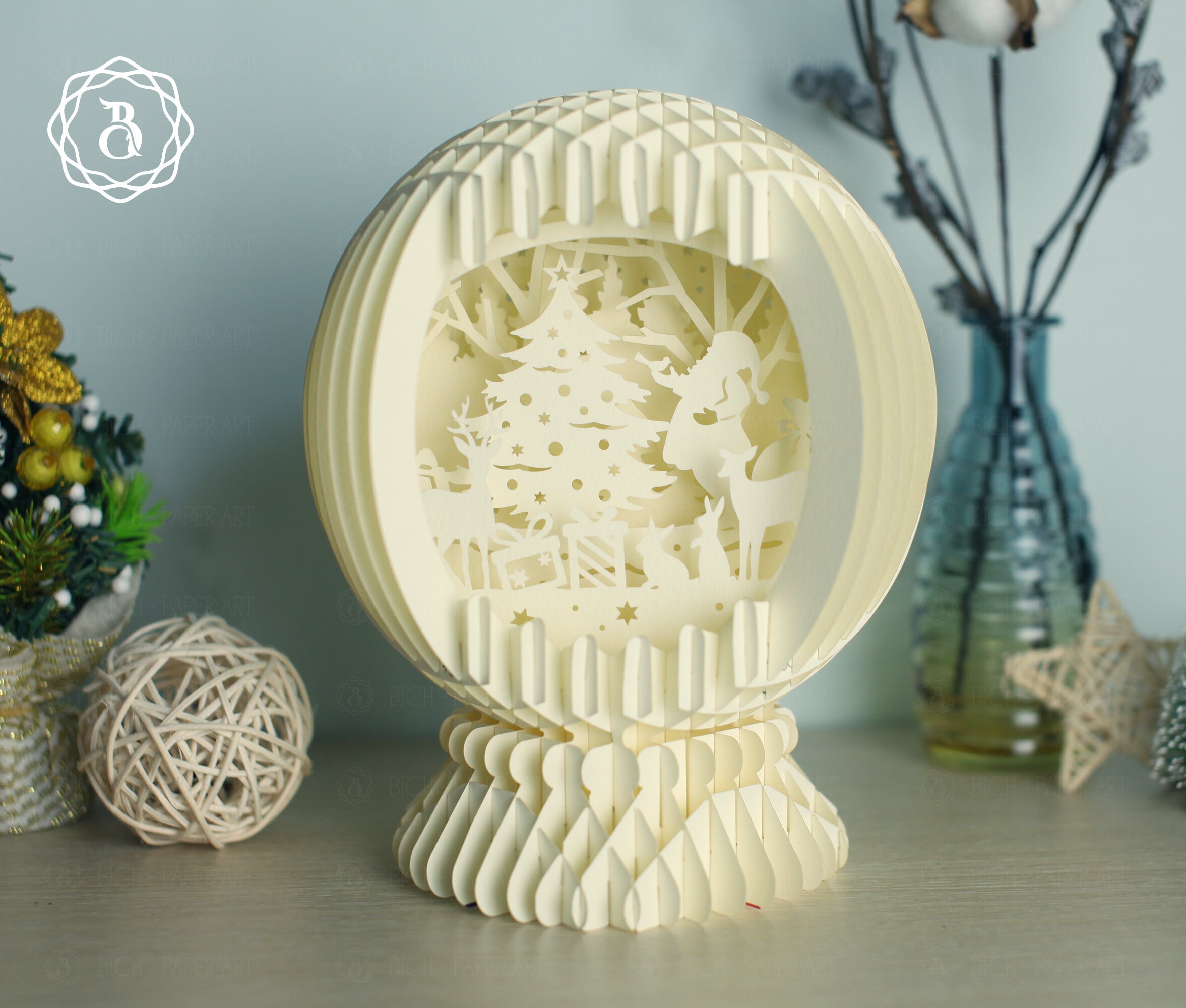 Santa Claus Sphere Popup 3D Merry Christmas Globe Pop up 3D - Etsy