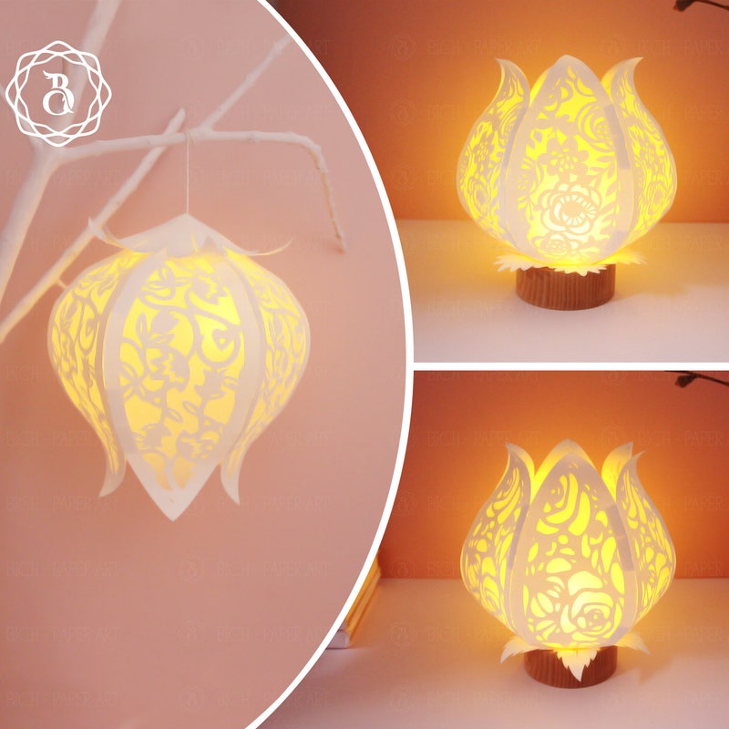 Paper Flower Lamp Hanging - Etsy