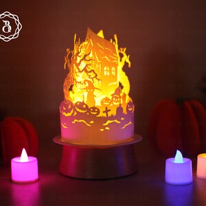 Combo 4 Items Halloween Paper Cut Lamps - Paper Cutting Templates - DIY ...