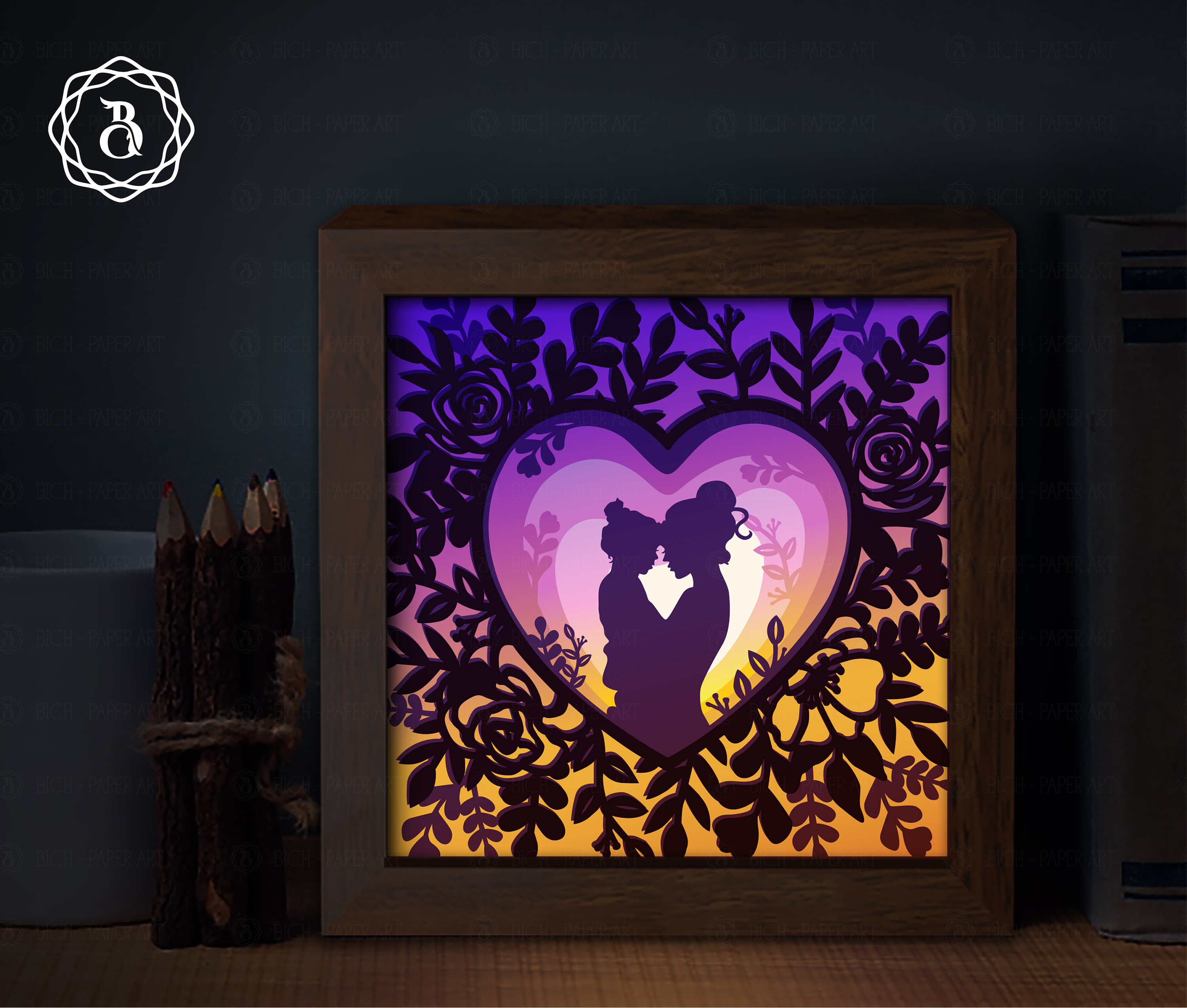 Mom and Baby Light Box Template Mother's Day Shadow Box | Etsy