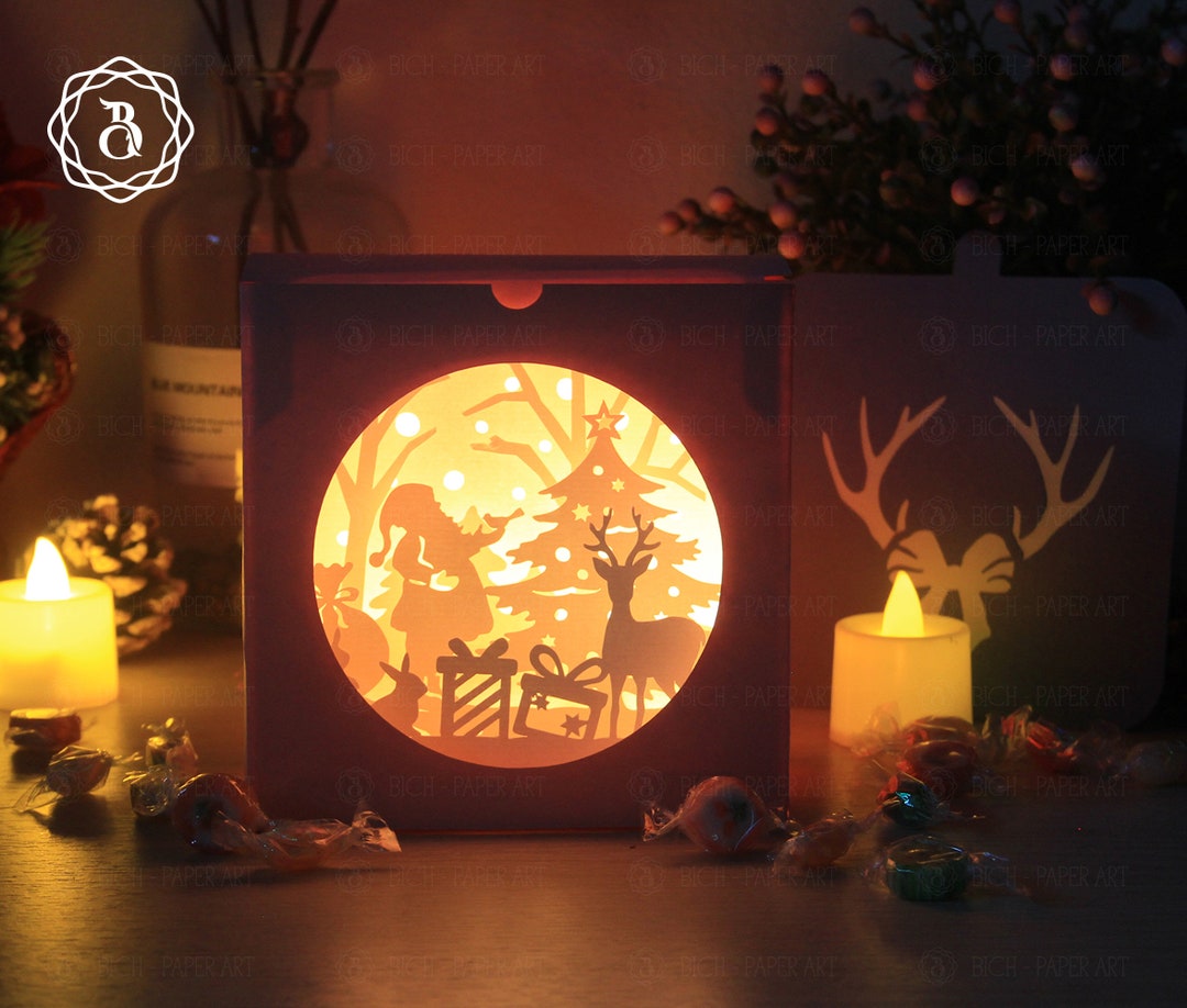 Santa Christmas Tree Candy Box Template: 3D Papercraft (digital ...