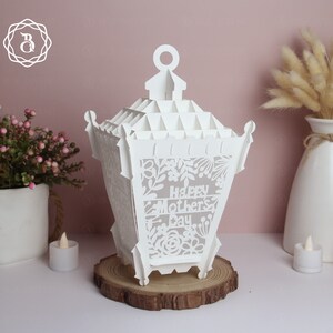 Happy Mothers Day Candle Holder Paper Cut Lanterns, Tealight Lantern ...