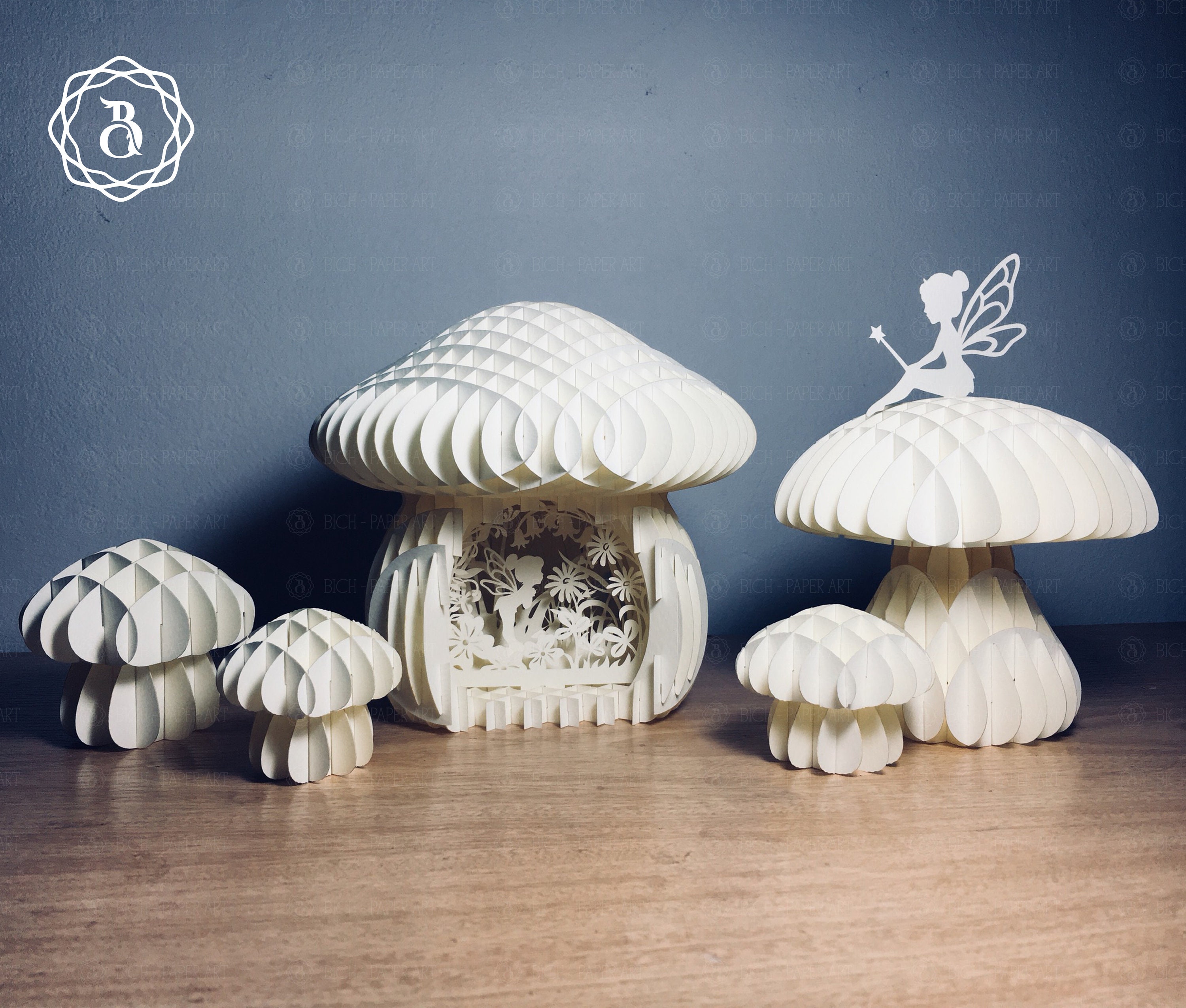Combo 3D Paper Craft Mushroom and Little Fairy Mushroom - Etsy Australia
