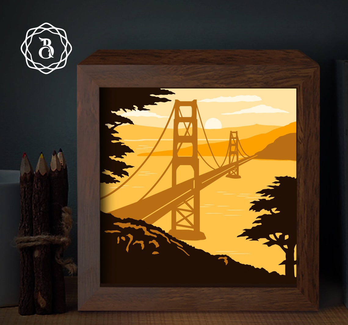 Combo of 4 Light Box Templates: City in the U.S Shadow Box - Etsy