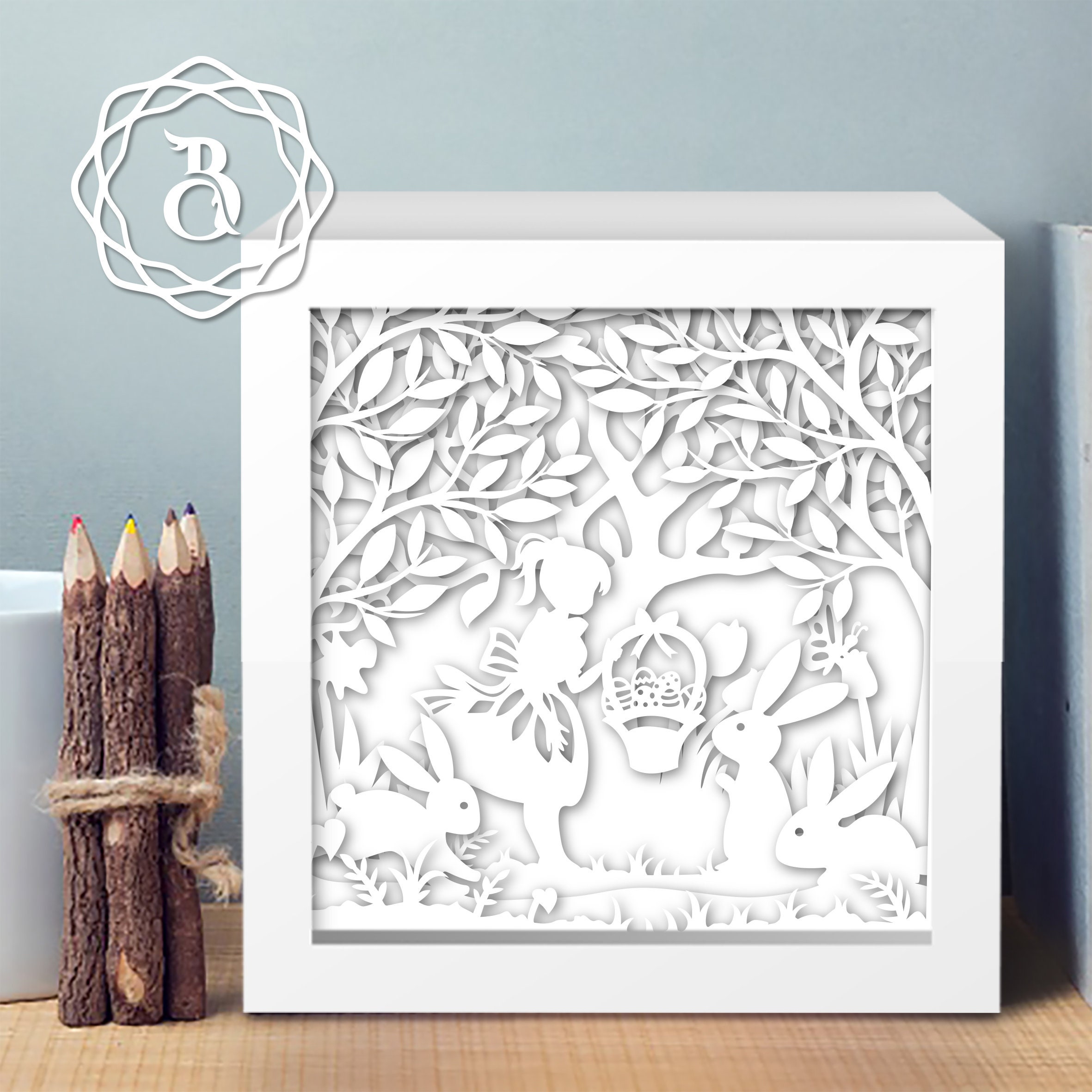 Easter Light Box Template 3D Shadow Box Art Paper Cutting - Etsy