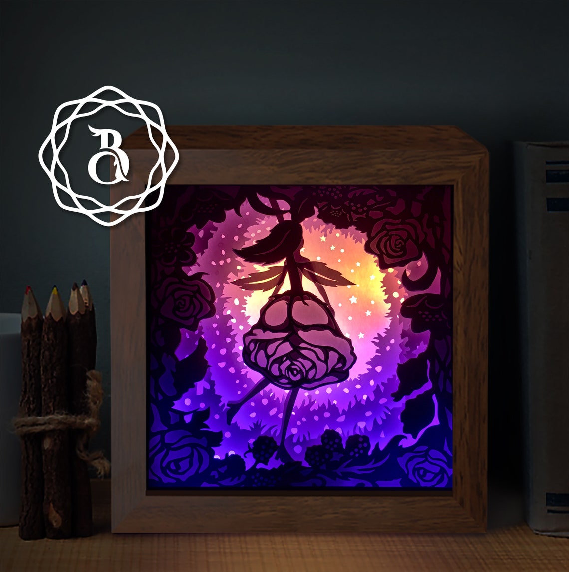 Rose Girl Light Box Template Paper Cutting Template Shadow - Etsy