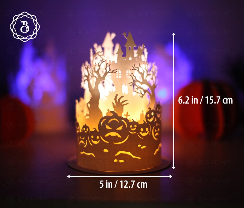 Halloween Pumpkin Paper Cut Lamp - Paper Cutting Templates - DIY ...