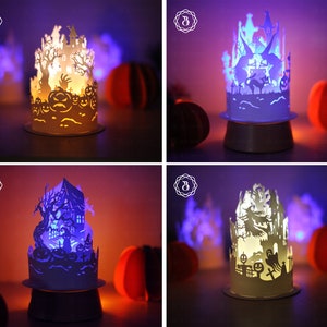 Combo 4 Items Halloween Paper Cut Lamps - Paper Cutting Templates - DIY ...