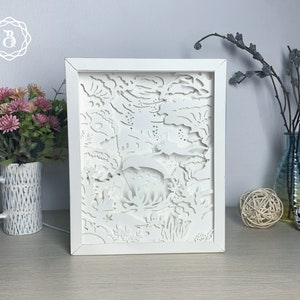 Beautiful Seabed Shadow Lightbox SVG Files, Seabed Paper Cutting Template, Light Box SVG Files ...