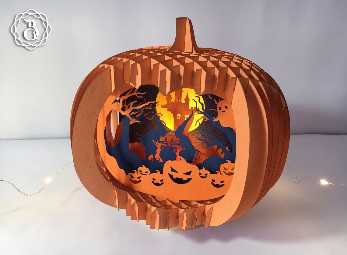 Halloween Pumpkin Paper Paper Cutting Template File SVG - Etsy