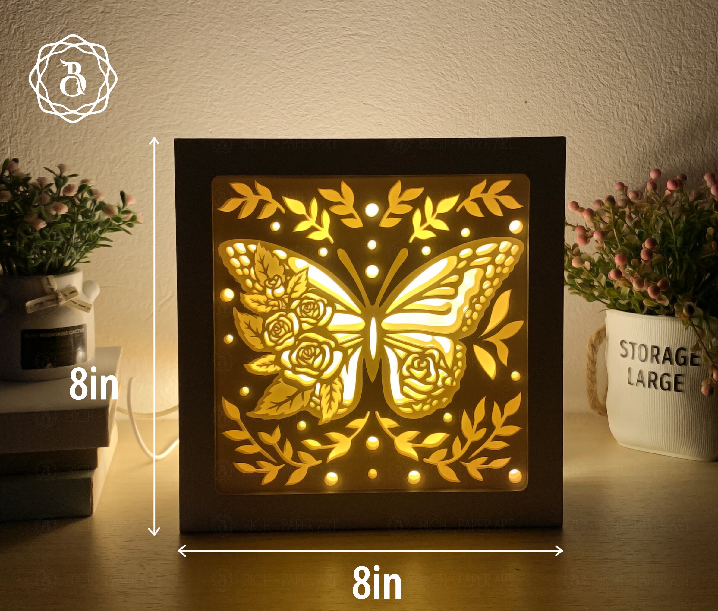 Butterfly 3D Shadowbox Art Paper Cutting Template Shadow Box - Etsy