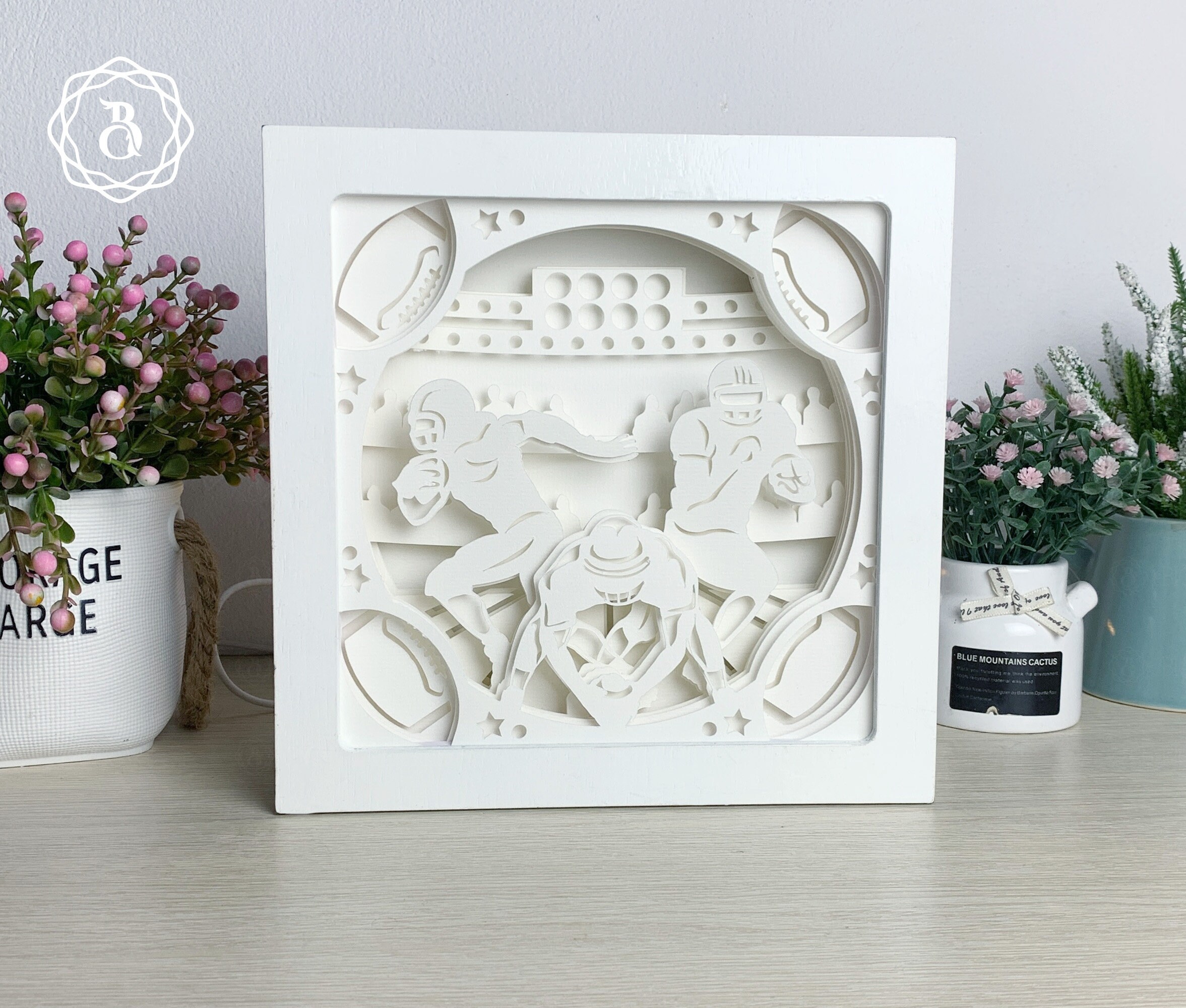Rugby Shadow Lightbox 3D SVG Template: Paper Cutting Design - Etsy