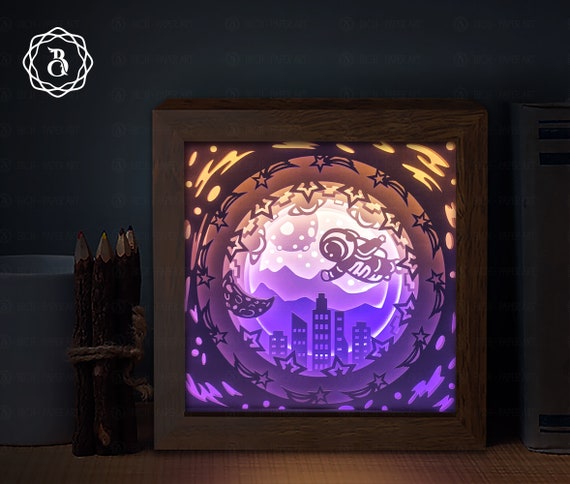 Astronaut Shadow Box Template for Cricut Paper Cutting - Etsy Australia