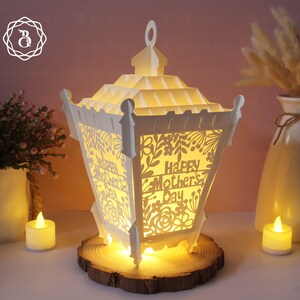 Happy Mothers Day Candle Holder Paper Cut Lanterns, Tealight Lantern ...