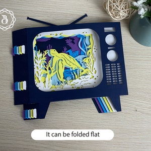Television Popup 3D Card Sea Turtle SVG, TV Pop-up Card Beautiful Ocean ...