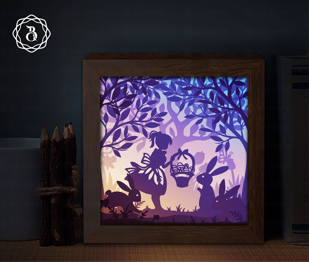 Easter Light Box Template: 3D Shadow Box Art (SVG, PDF, JPG) - Etsy