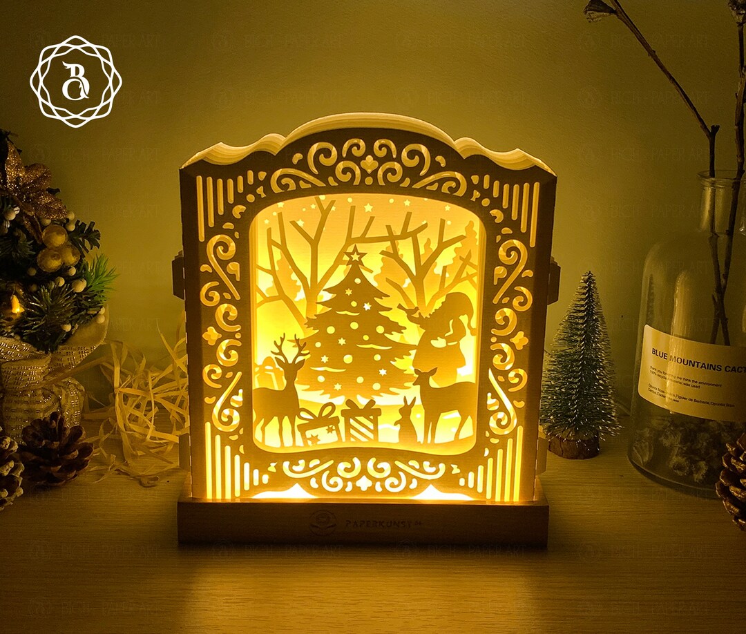 Pop-up Card 3D Santa Claus With Christmas Tree - Paper Cutting for ...