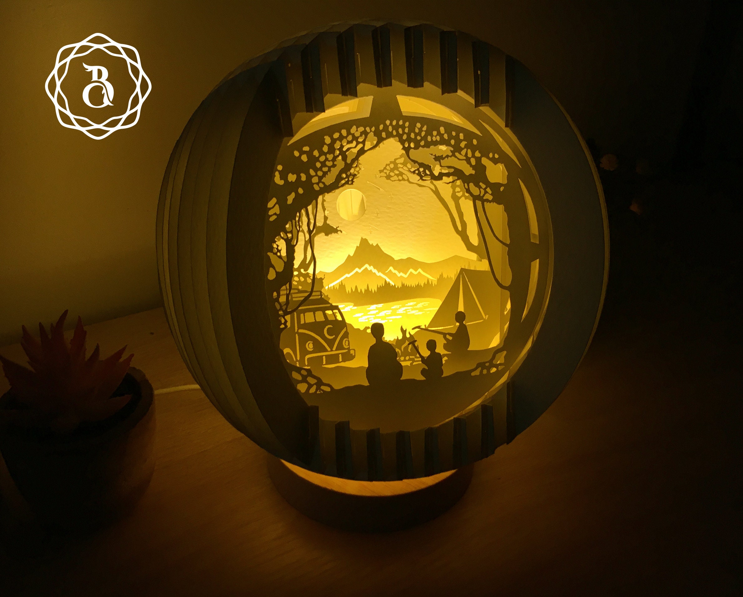 Camping Sphere Pop-up: 3D Paper Cutting Template (digital File) - Etsy