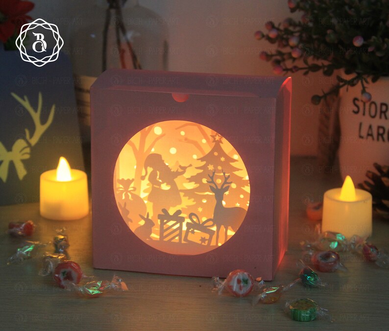 Santa Christmas Tree Candy Box Template: 3D Papercraft (digital ...