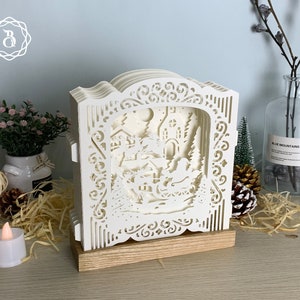 Pop-up Card 3D Santa Claus Reindeer Rides - Paper Cutting for Christmas ...