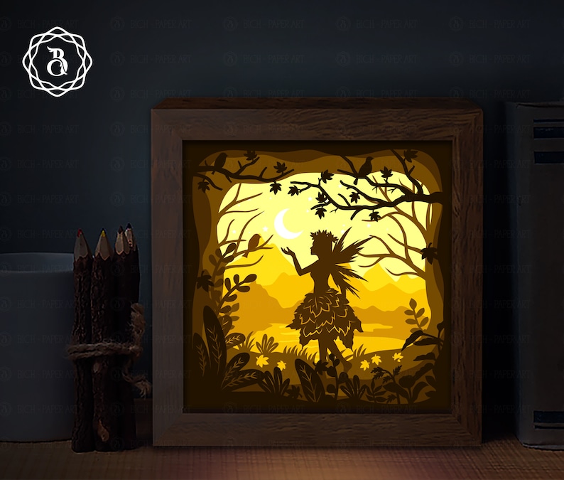 Four Seasons Fairies Shadow Box SVG Light Box Template 3D - Etsy