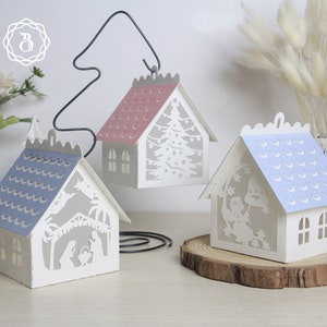 Mini Christmas Village Paper Cut Template - LED Lighted Christmas ...