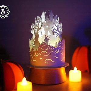 Halloween Pumpkin Paper Cut Lamp - Paper Cutting Templates - DIY ...