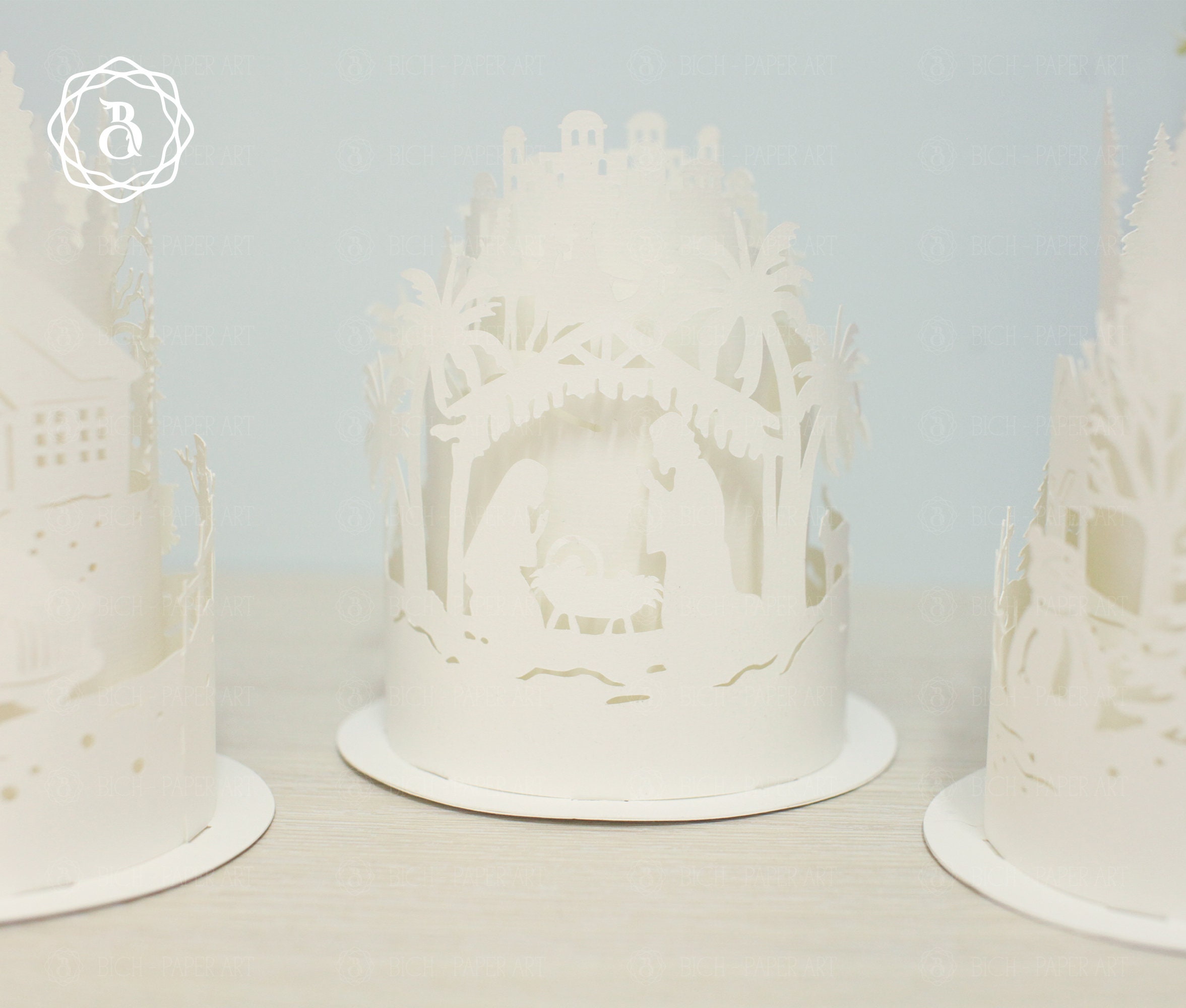 Combo 3 Items Paper Cut Lamp for Christmas DIY Paper Cut - Etsy UK