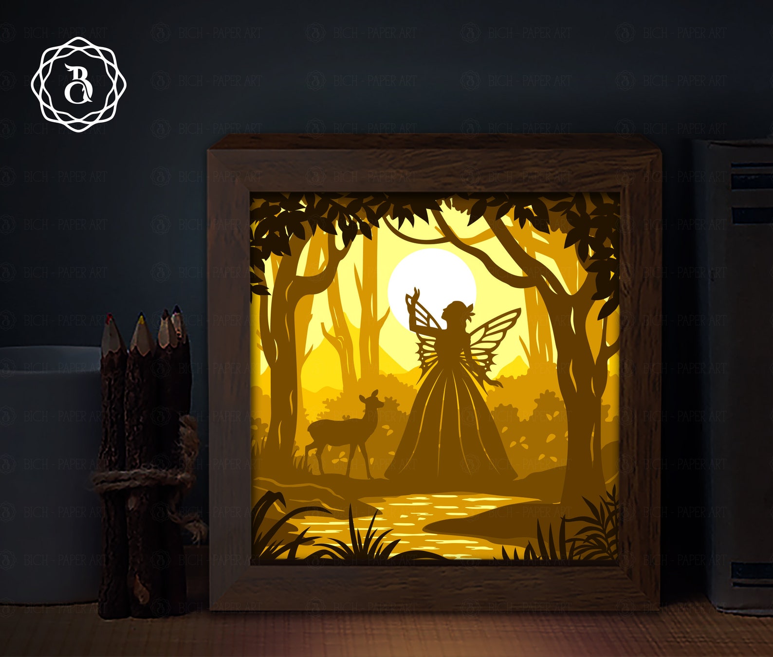 Four Seasons Fairies Shadow Box SVG Light Box Template 3D - Etsy