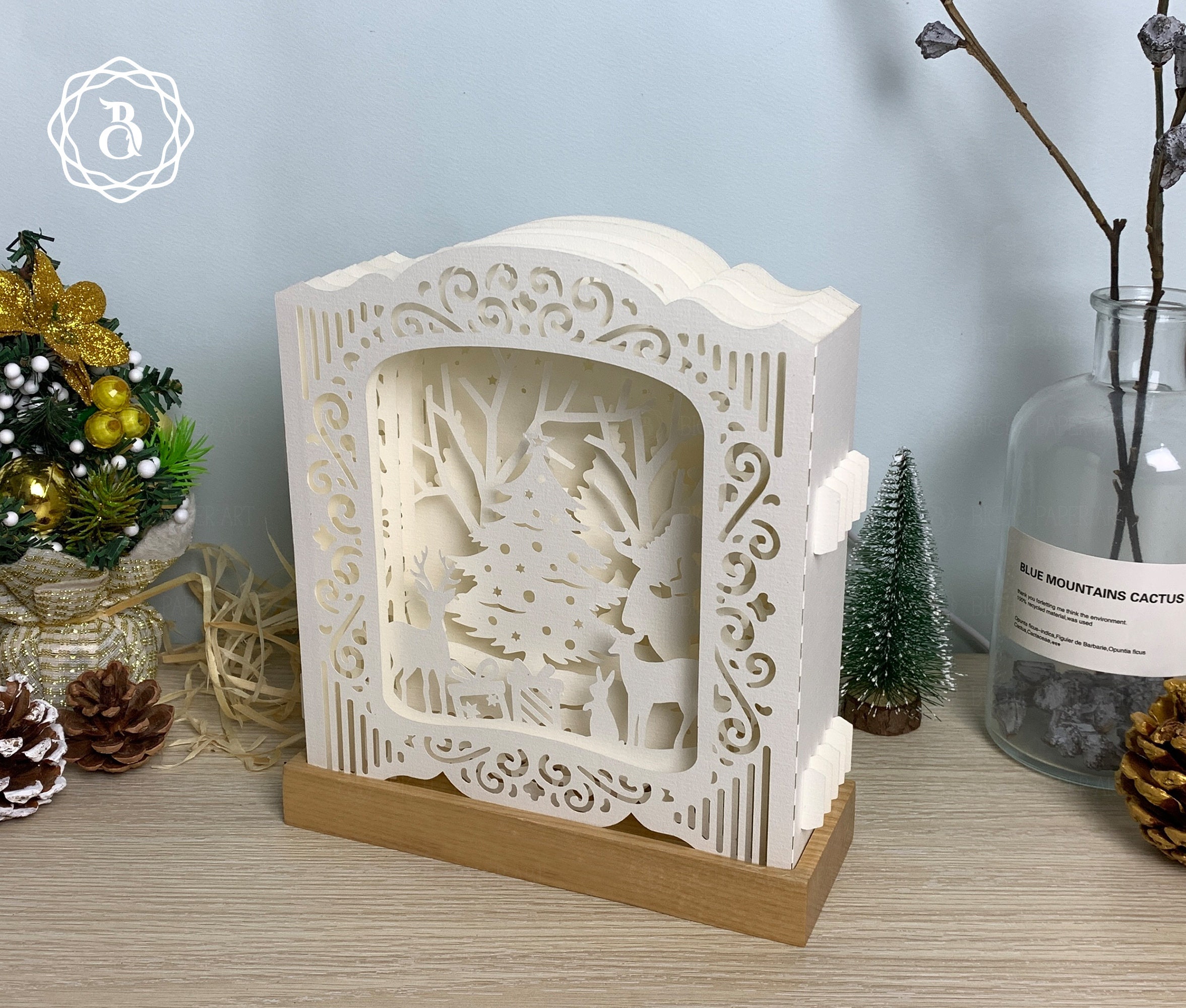 Xmas 3D Pop-up Card SVG Template: Paper Cutting Files (digital Download ...