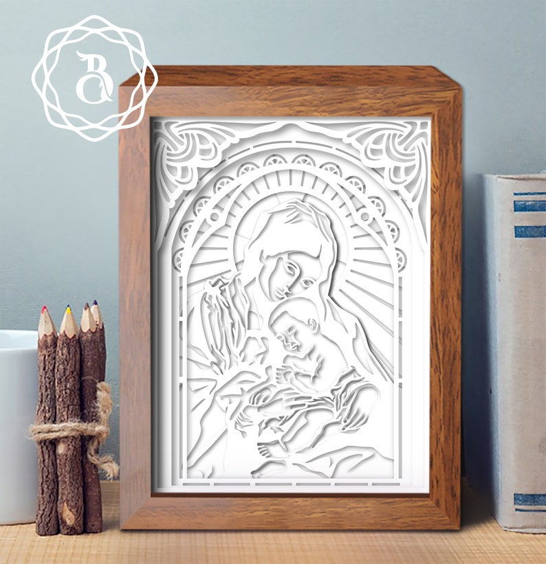 Maria Jesus Light Box Template Paper Cutting Template 3D | Etsy