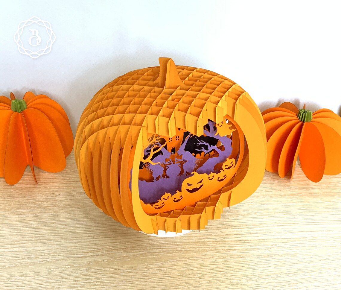 Halloween Pumpkin Paper Paper Cutting Template File SVG - Etsy