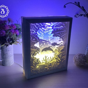 Beautiful Seabed Shadow Lightbox SVG Files, Seabed Paper Cutting Template, Light Box SVG Files ...