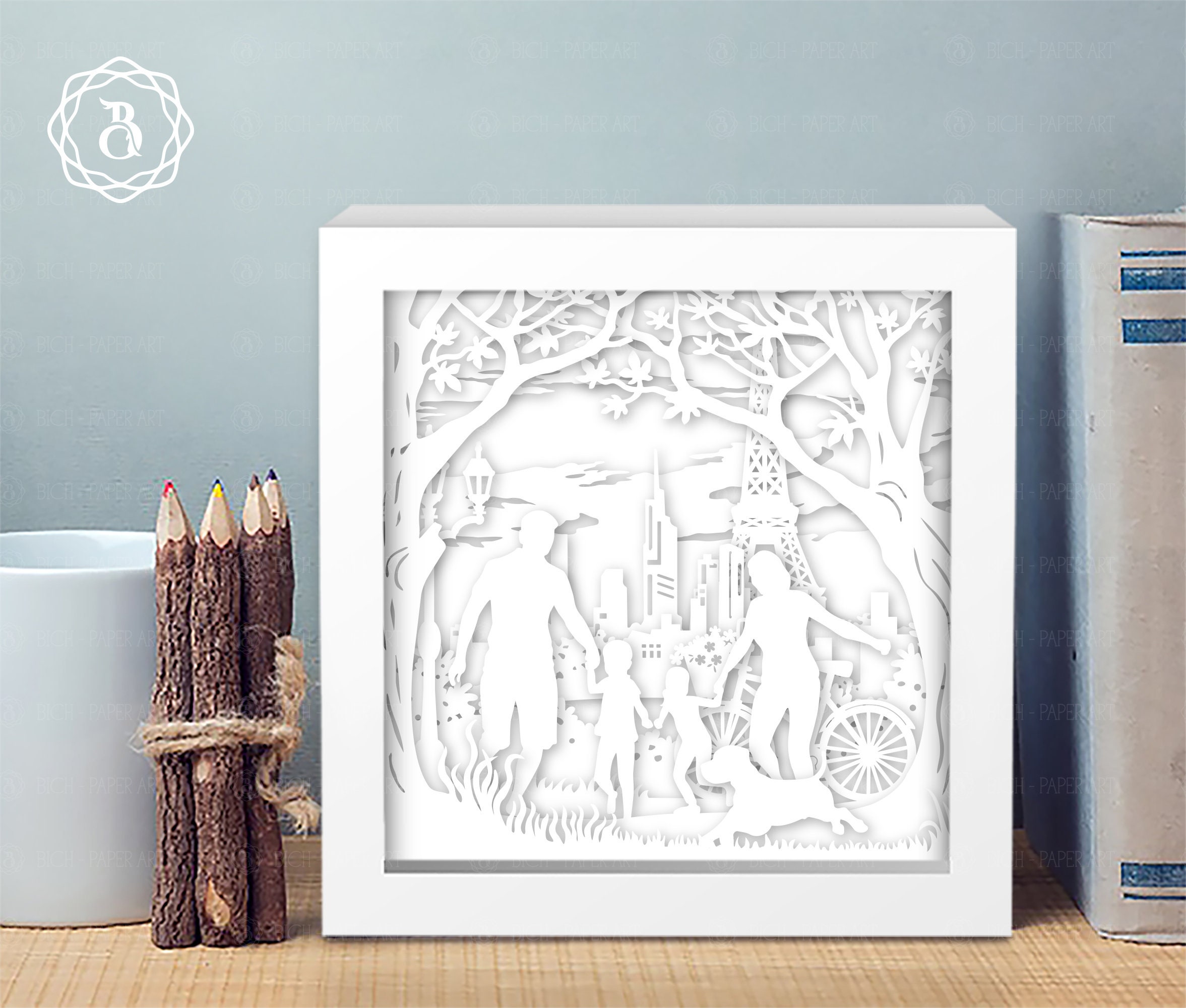 Family Light Box Template Paper Cutting Template Light Box - Etsy