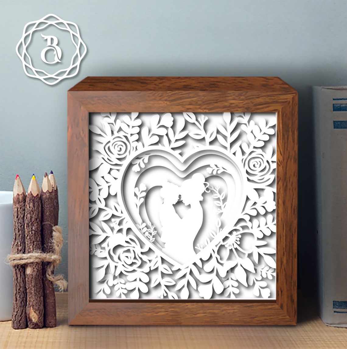 Mom and Baby Light Box Template Mother's Day Shadow Box | Etsy
