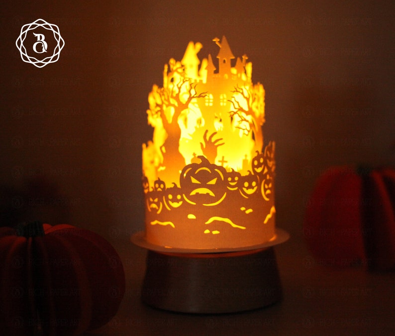 Halloween Pumpkin Paper Cut Lamp - Paper Cutting Templates - DIY ...
