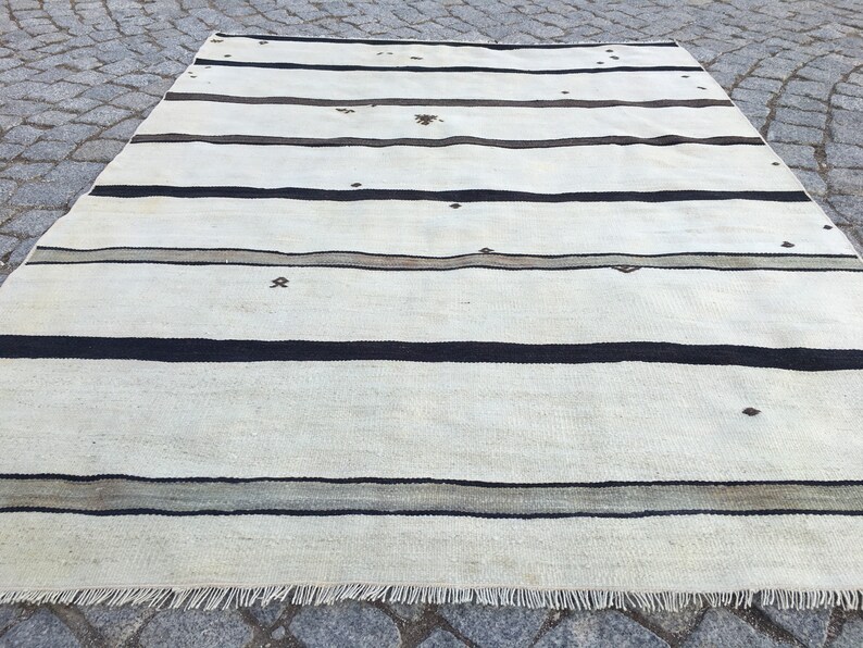Vintage Striped Area Rug Farmhouse Area Rug Handmade Area | Etsy