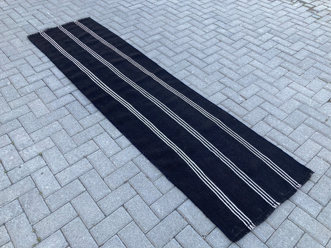 Mid Century Modern Runner Rug , Organic goat Hair Runner Rug , Minimal ...