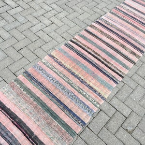 Colorful Runner Rug, Vintage Rag Runner Rug, Scandinavian Rag Rug ...