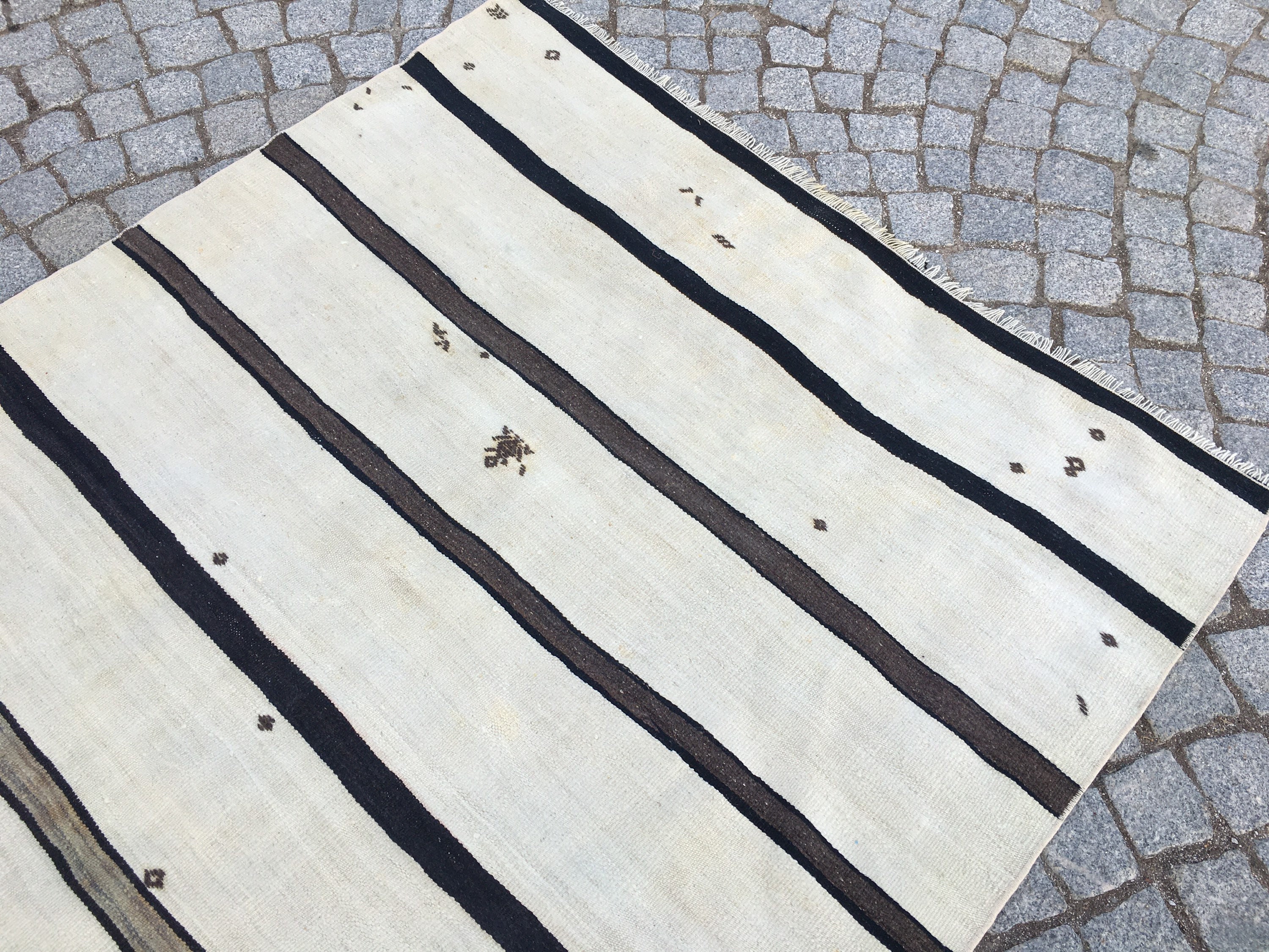 Vintage Striped Area Rug Farmhouse Area Rug Handmade Area | Etsy