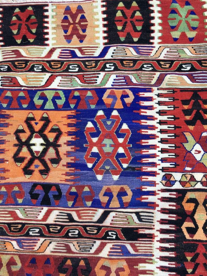 Bohemian small rug Turkish small kilim rug Colorful small | Etsy