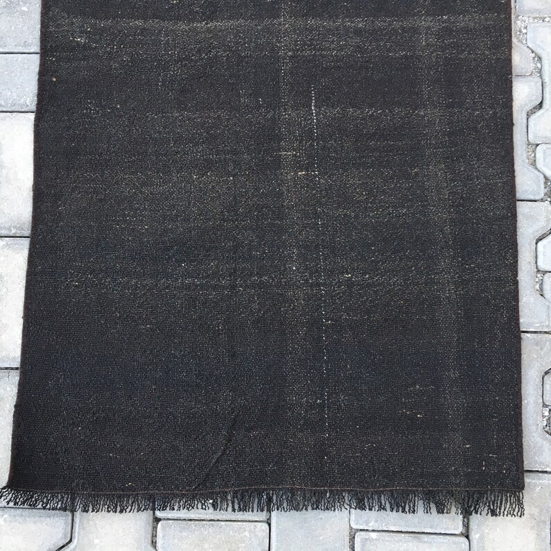 Black Runner Rug Organic goat Hair Runner Rug Handmade - Etsy