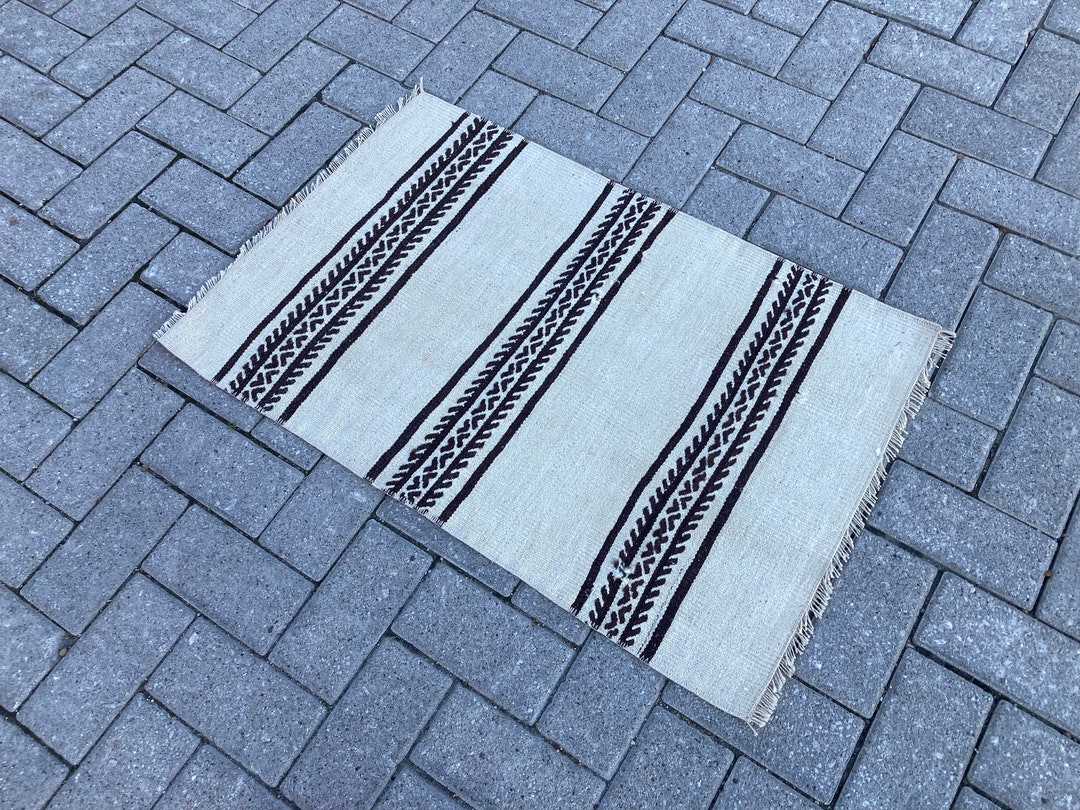 Striped Small Rug, Entryway Rug, Small Kilim Rug, Flatweave Small Rug ...