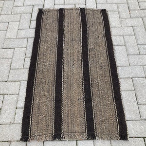 Small Striped Rug , Door Mat Rug , Handmade Small Rug , Minimalist ...