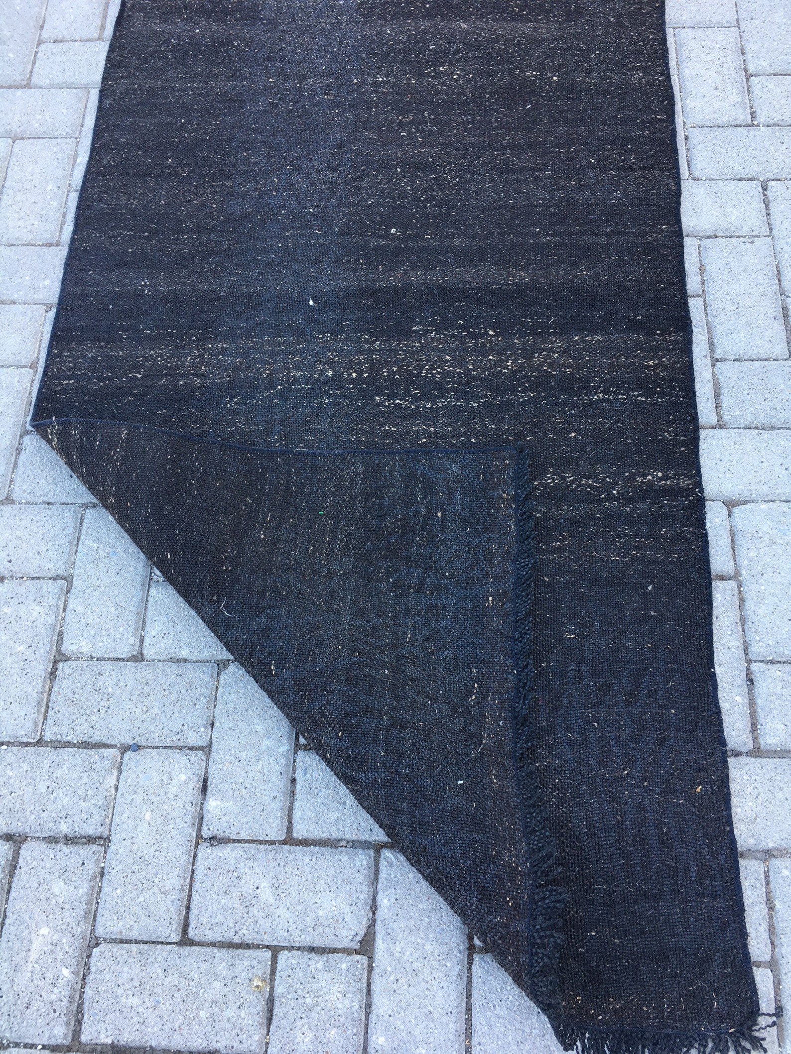 Black runner rug Organic goat hair runner rug Handmade | Etsy