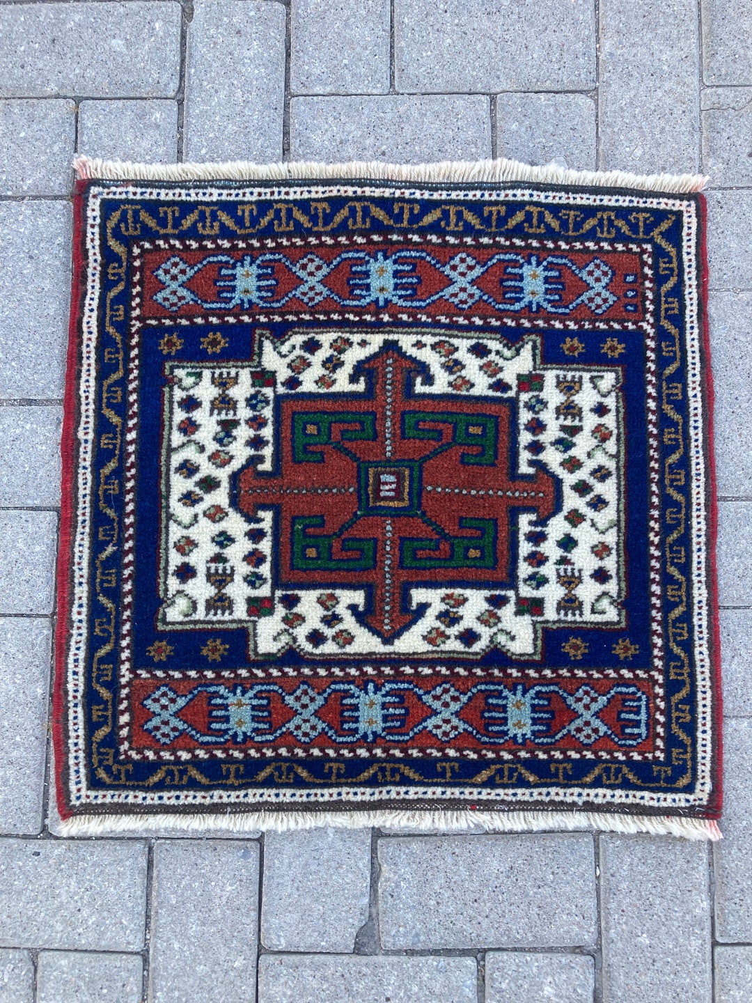 Square Small Rug, Door Mat Rug, Entryway Rug, Handmade Small Rug ...