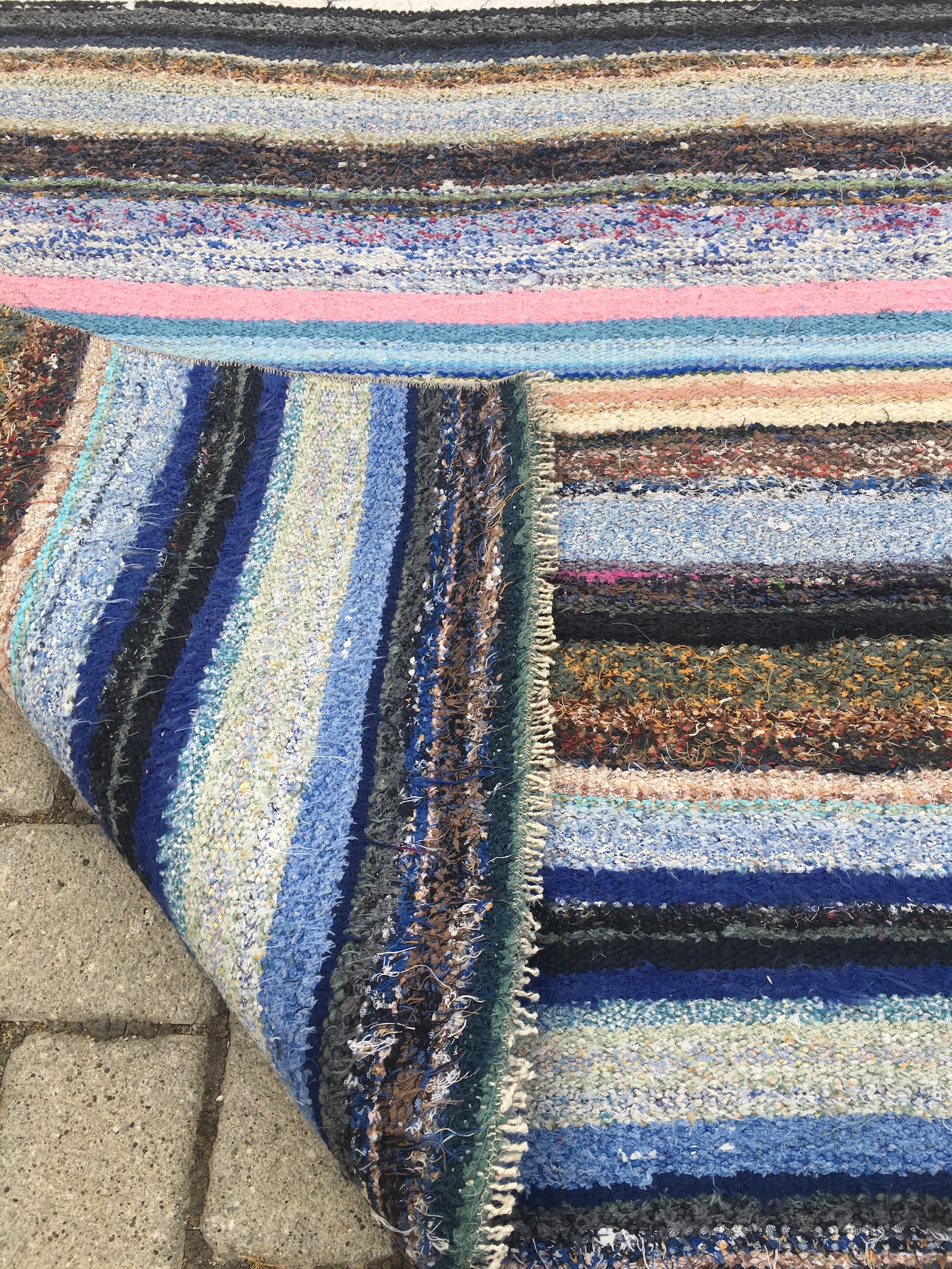 Multicolor striped small rug Rag door mat rug Small rag | Etsy