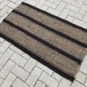 Small Striped Rug , Door Mat Rug , Handmade Small Rug , Minimalist ...