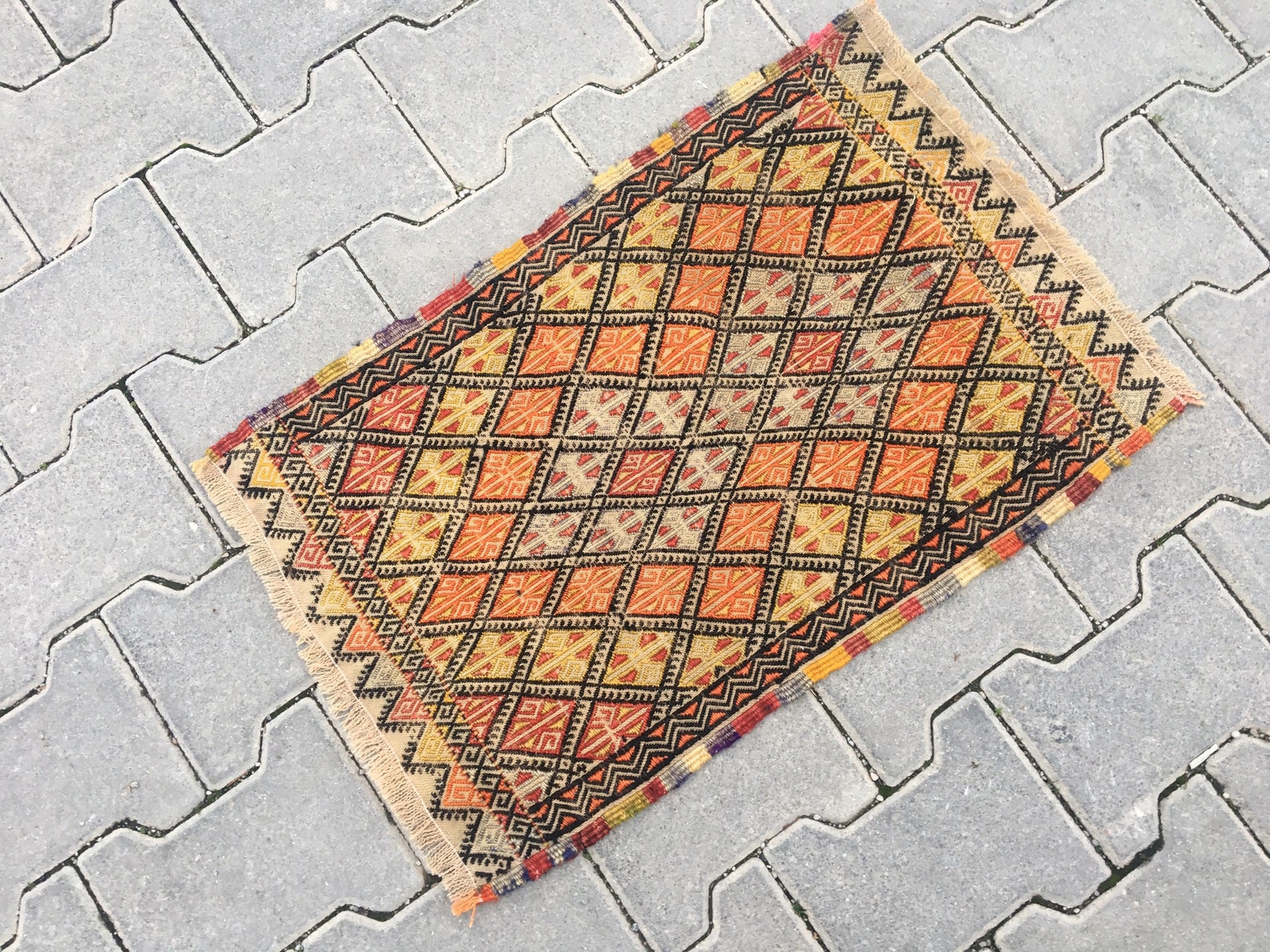 Colorful Small Rug Bohemian Small Rug Embroidered Kilim - Etsy