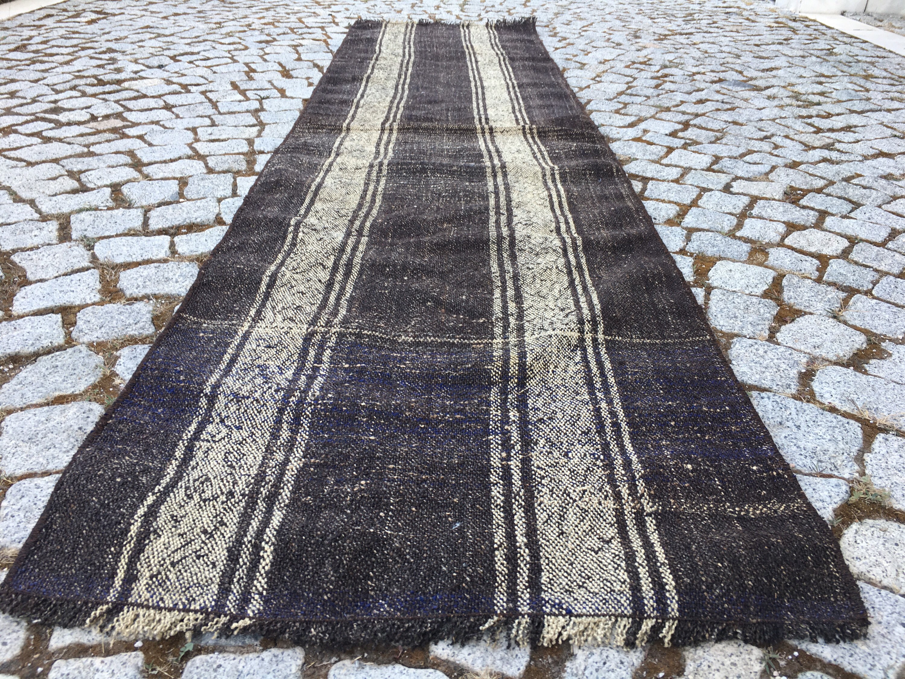 Black Runner Rug Organic goat Hair Runner Rug Mid - Etsy